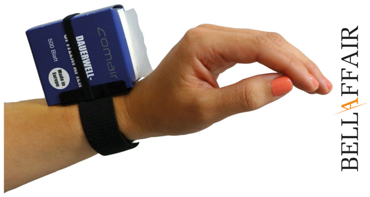 Comair Distributeur de papier pour pointes fixé au poignet | BellAffair.fr